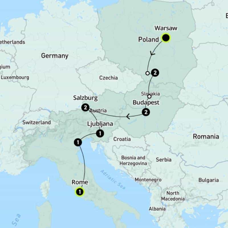 Warsaw to Rome Vistas | WOLO Travel